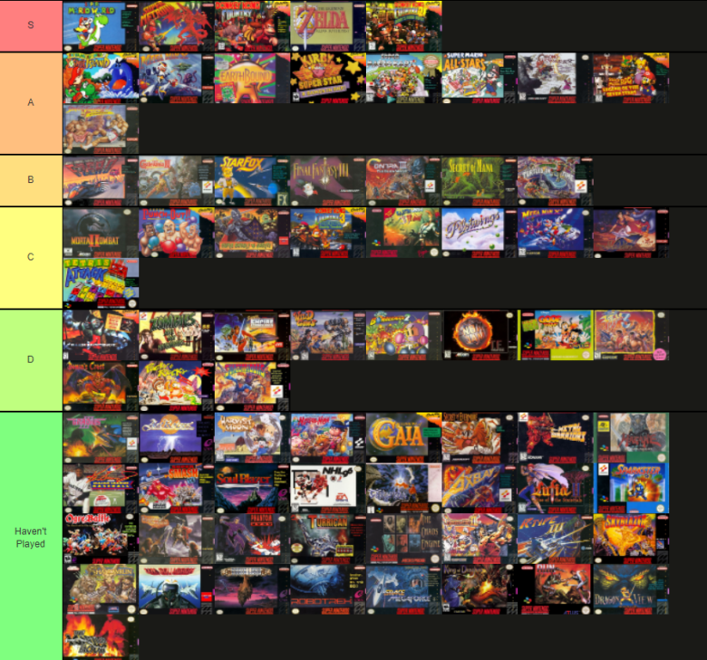 Behold a Super Nintendo (SNES) Games Tier List - Optic Flux